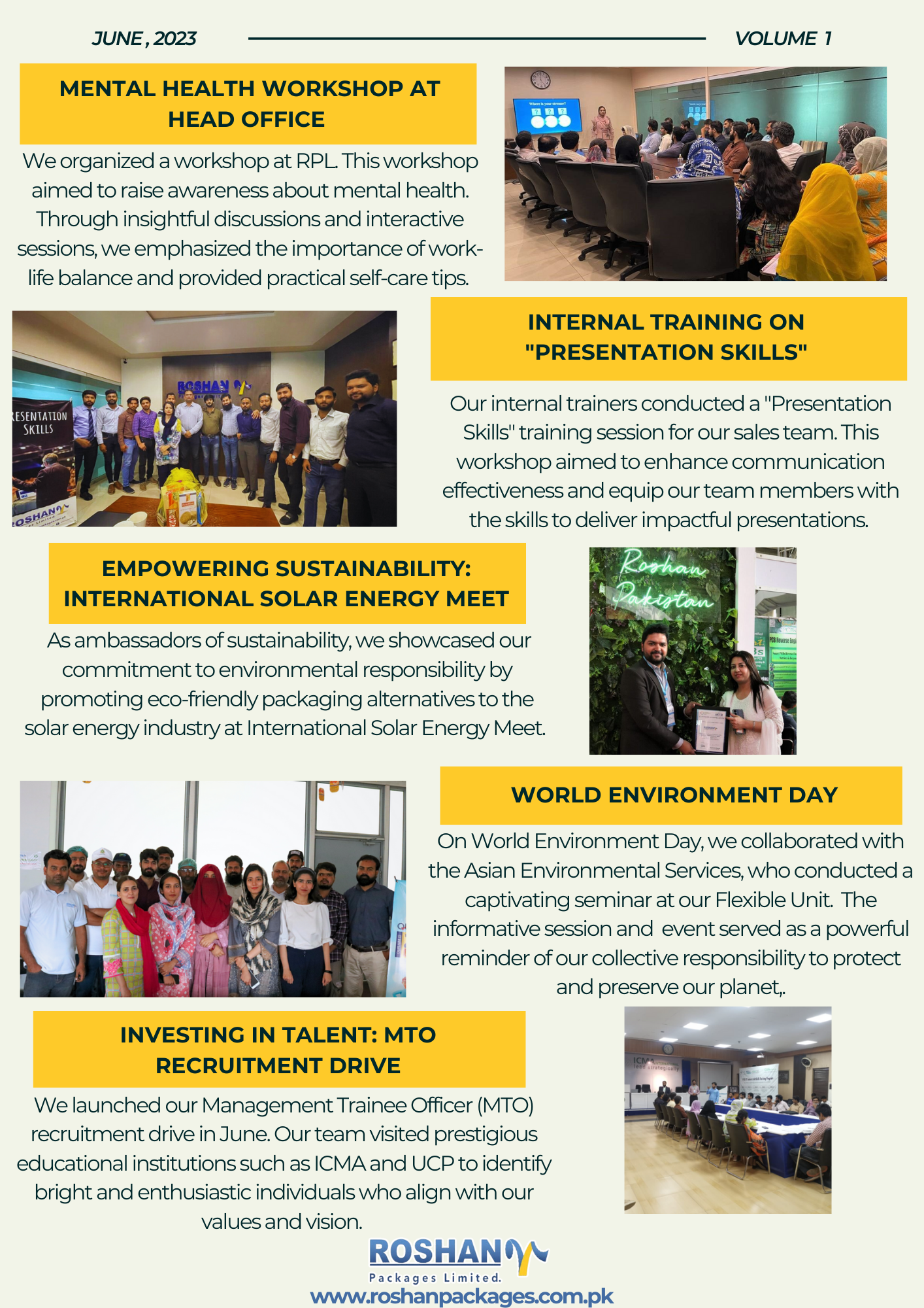 Roshan Packages Limited June Newsletter - Roshan Packages Limited